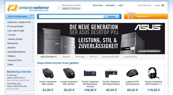 Computeruniverse Gutschein für Notebooks und PC-Hardware